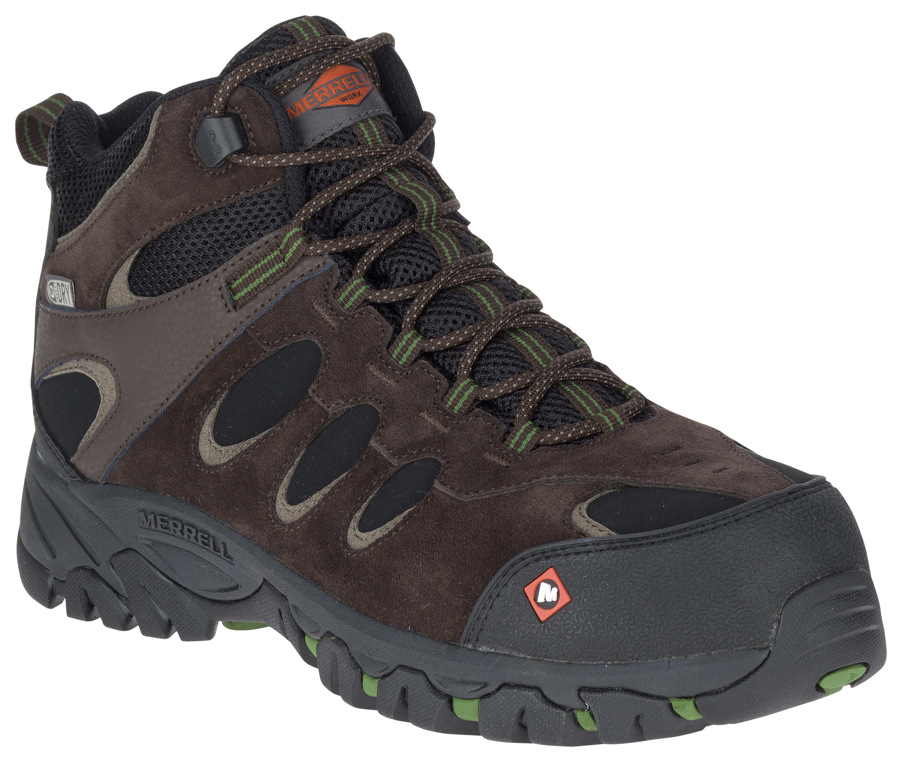 Merrell Ridgepass Bolt Mid Waterproof Safety Toe Work Boots for Men ...